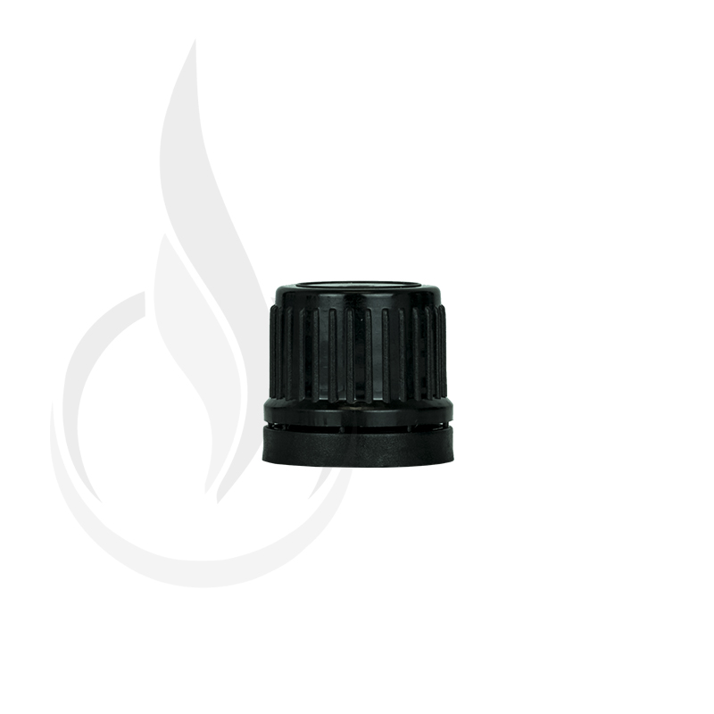 Black 18mm Tamper Evident Dropper Cap with Inverted Dropper Tip Combo - Liquid Bottles LLC